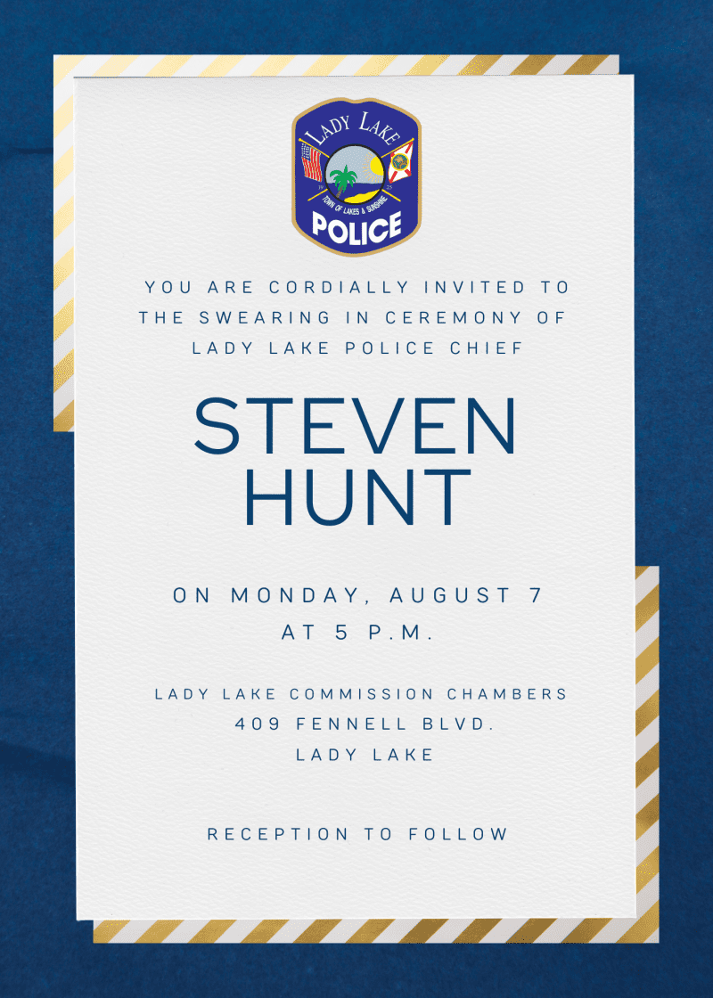 Steven Hunt to be sworn in as Lady Lake Police Chief