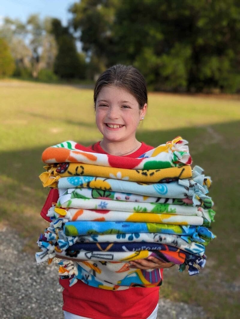 9-Year-Old Leesburg Girl Crafts More Than 100 Blankets for Pediatric ...