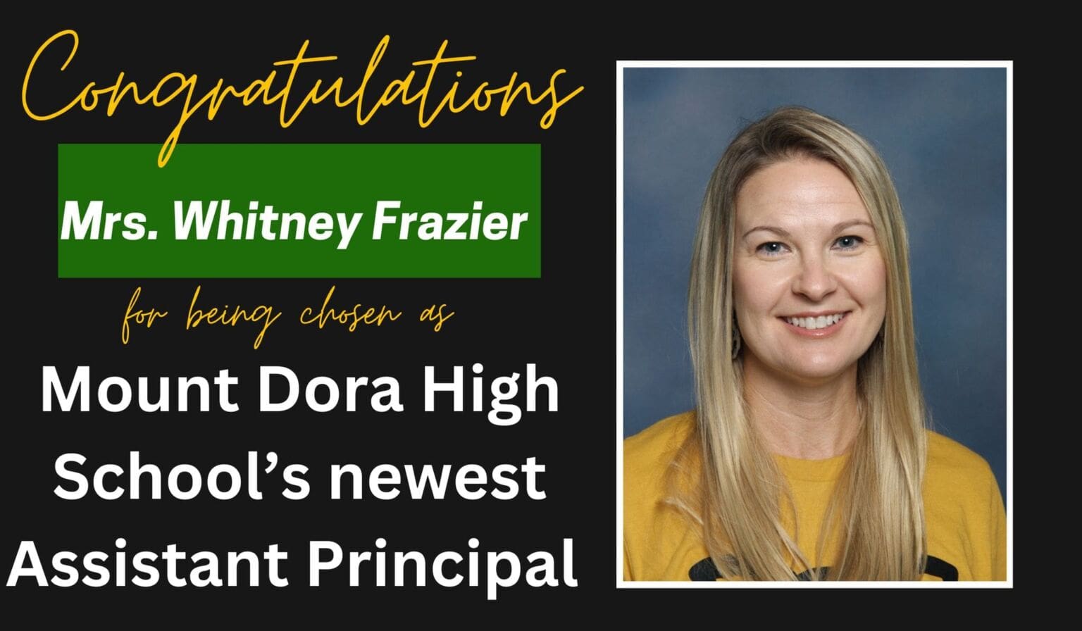 Whitney Frazier Named Mount Dora High School's New Assistant Principal